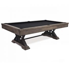 The Madison pool table is a beautiful, transitional-style, black-finished