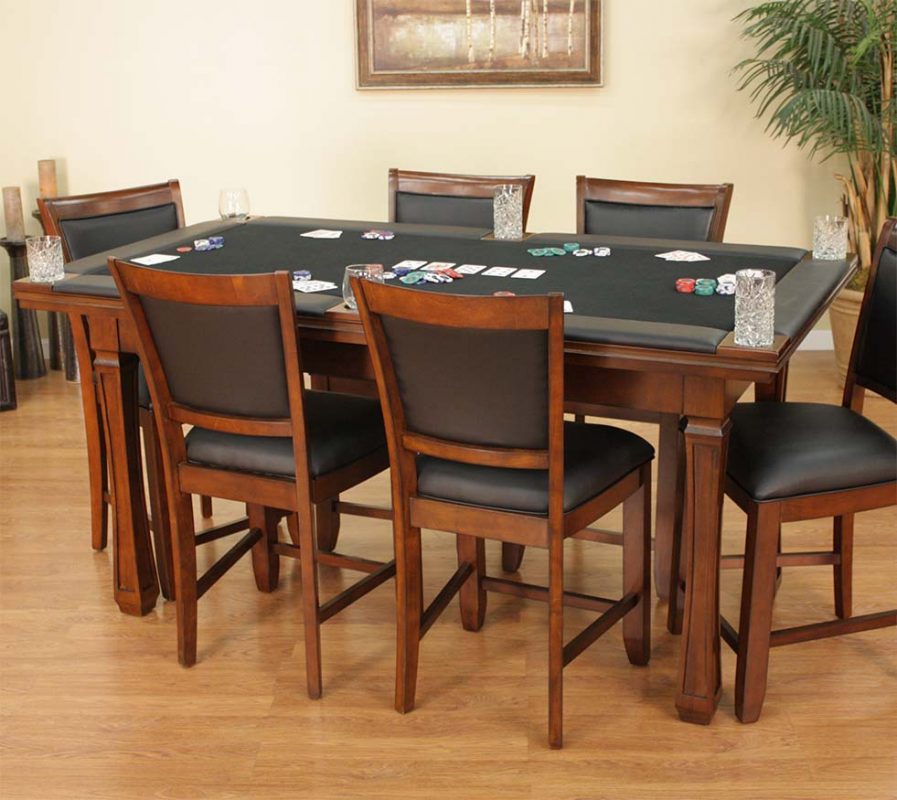 The Burlington Hi-Top 3-in-1 Suede Game Table With Six Chairs