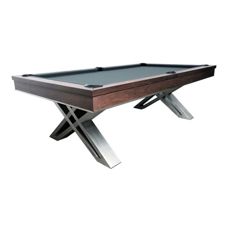 Pierce Presidential 8 ft Pool Table Contemporary stainless steel X legs